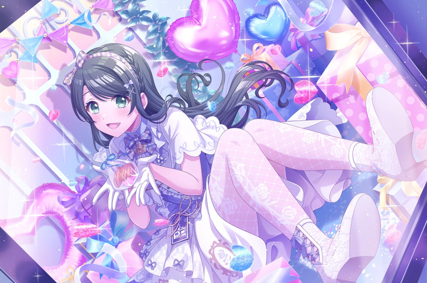 Safebooru - d4dj dress green eyes green hair long hair shimizu esora | 5737839