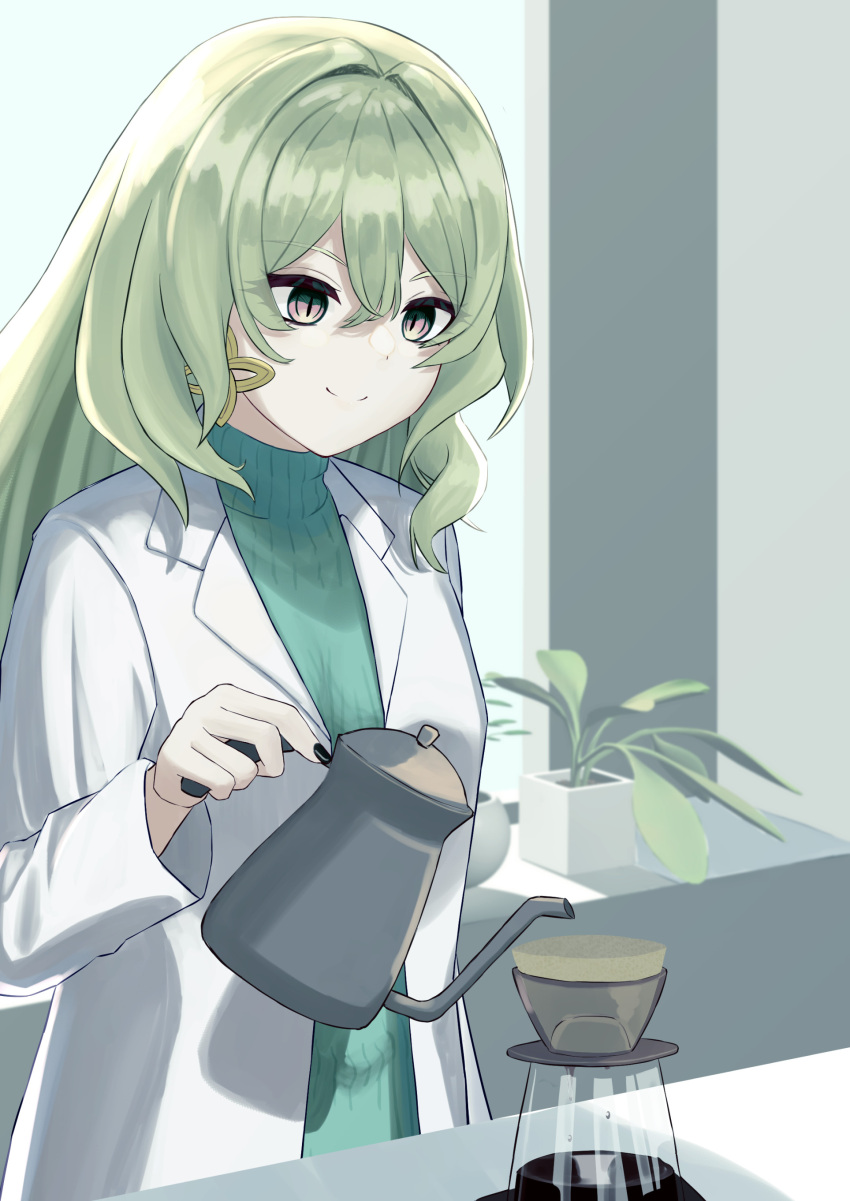Safebooru - 1girl absurdres black nails coat commentary request ...