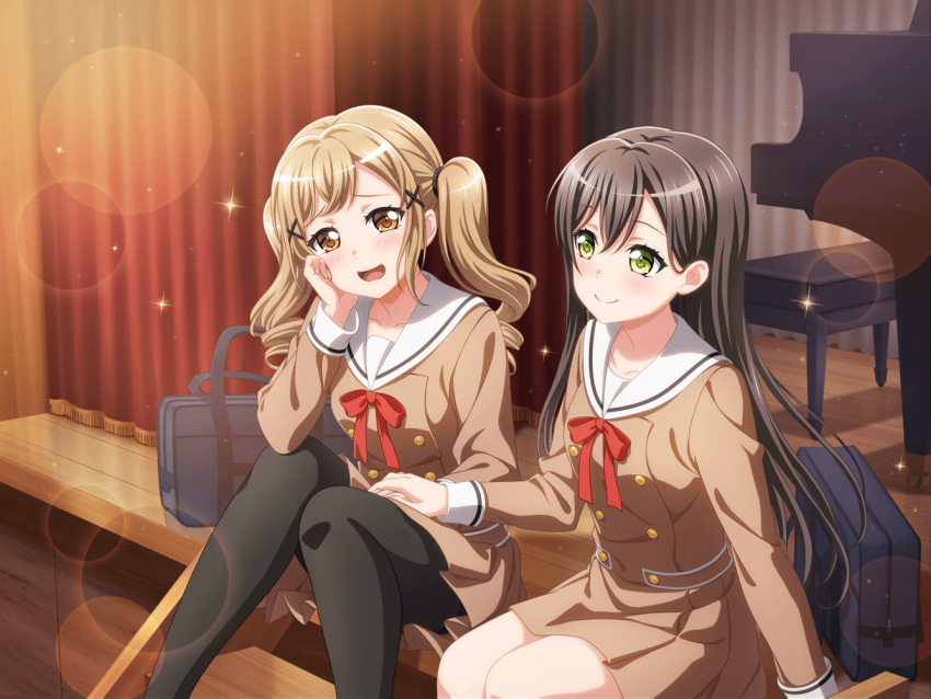 Safebooru - bang dream! blonde hair blush brown eyes dress ichigaya arisa long hair twintails ...