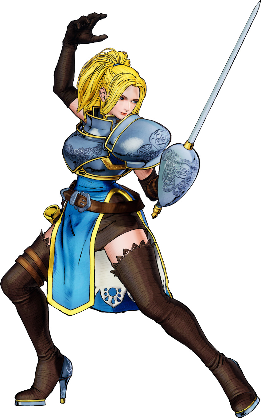 Safebooru - 1girl 3d absurdres armor black gloves black legwear blonde ...