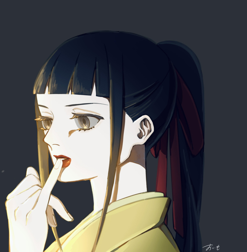 Safebooru - 1boy blunt bangs eyelashes hair ribbon highres japanese ...