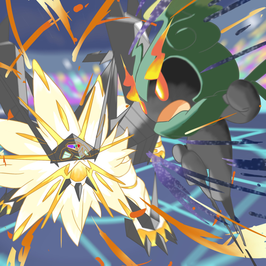 Safebooru - aura battle blurry blurry background claws clenched hands ...