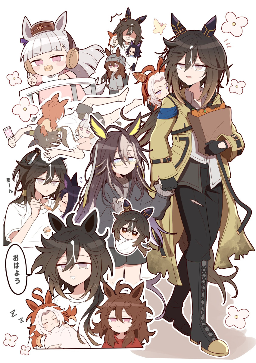 Safebooru - 6+girls ahoge alternate costume animal ears baby black hair ...