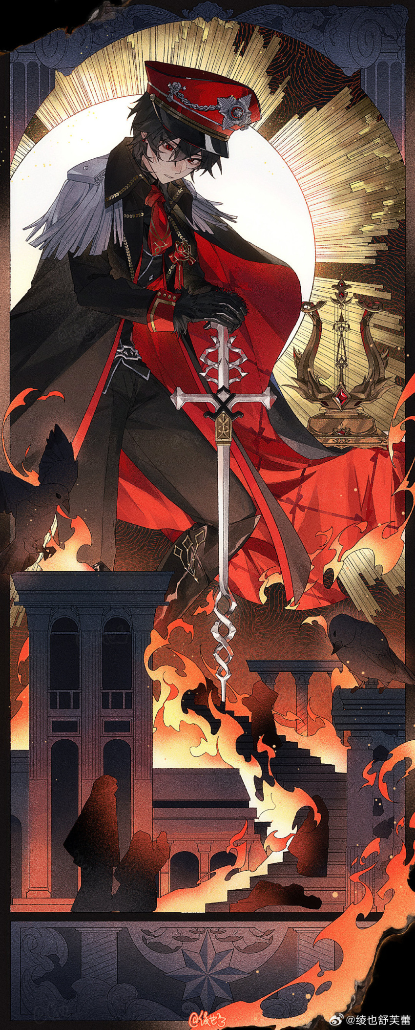 Safebooru - 1boy absurdres ayn alwyn ayn alwyn (infinite empire) bird ...