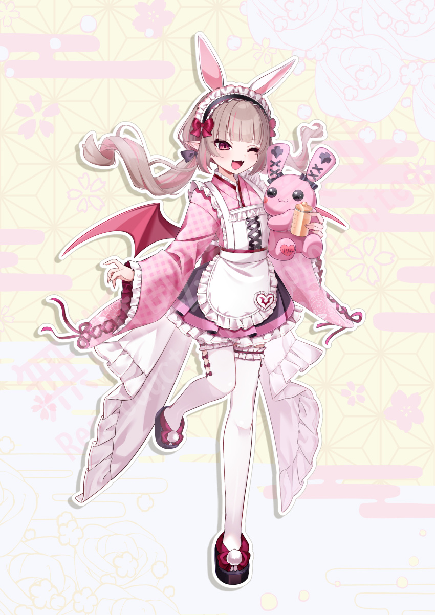 Safebooru - 1girl ;3 absurdres akimoto udon animal ears apron back bow ...