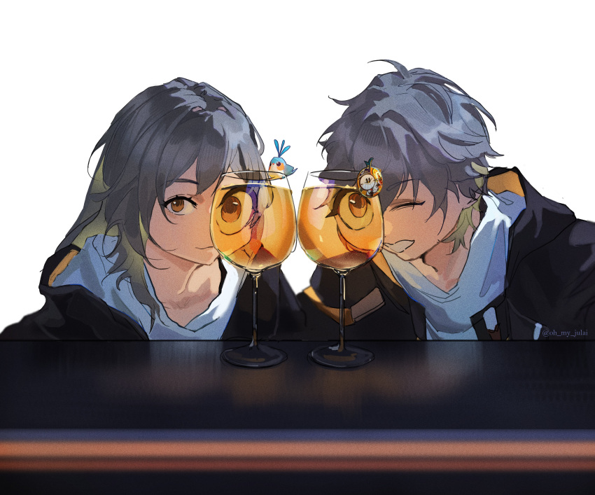 Safebooru - 1boy 1girl absurdres artist name black coat black jacket ...