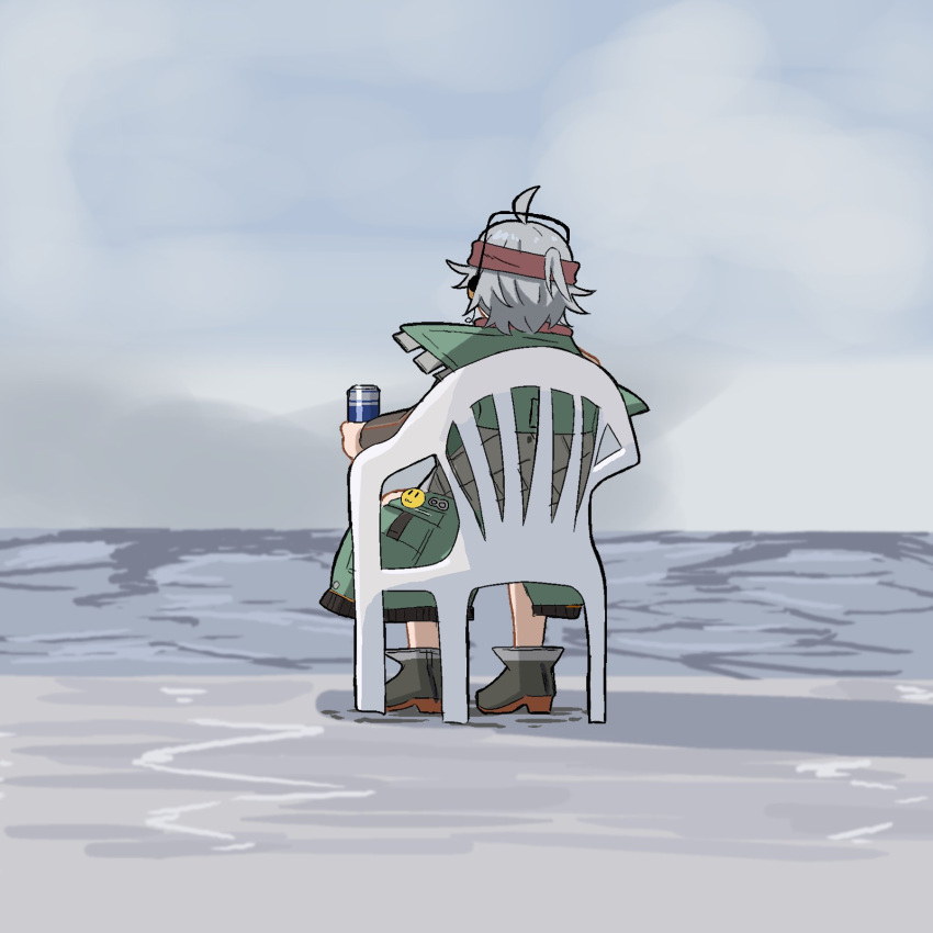 Safebooru - 1girl ahoge energy drink facing away full body g11 (girls ...