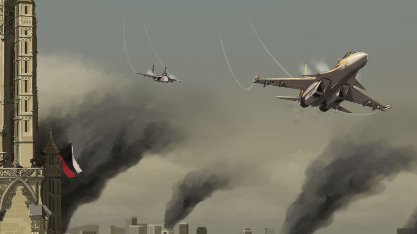 Safebooru - 1girl 1other 2boys ace combat ace combat zero aerial battle air-to-air missile ...