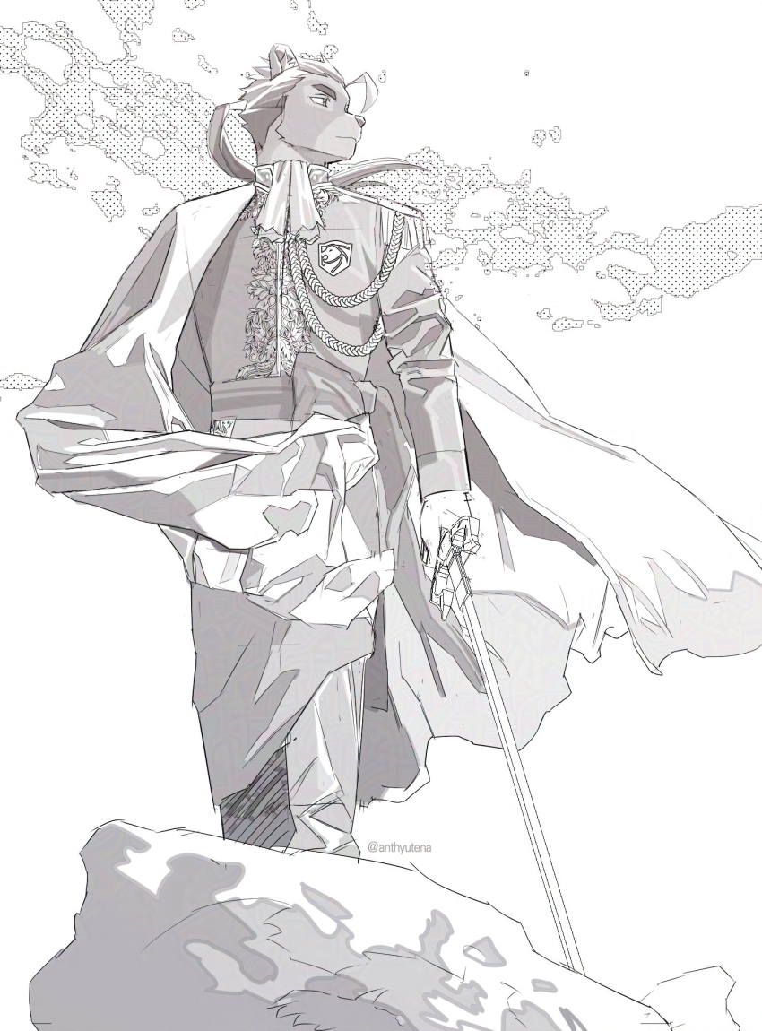 Safebooru - 1boy animal ears another eidos-r artist name ascot cape ...