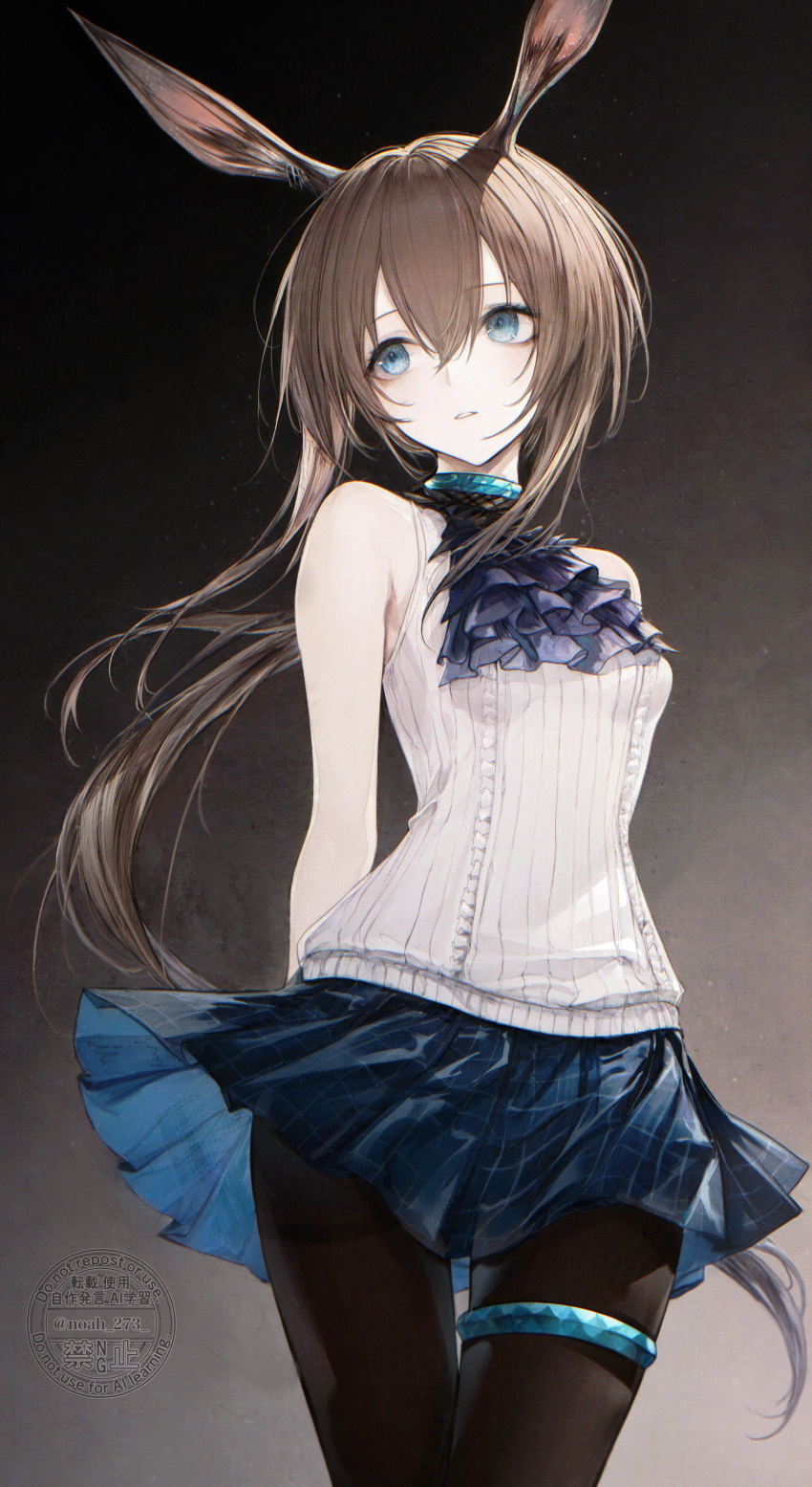 Safebooru - 1girl absurdres amiya (arknights) animal ear fluff animal ears aran sweater ...