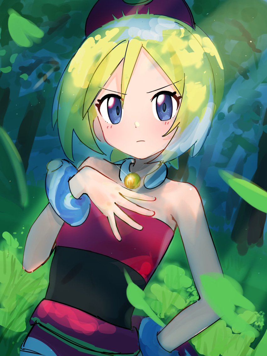 Safebooru - 1girl blonde hair blue eyes bracelet closed mouth desi illust eyelashes falling ...