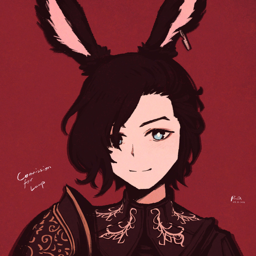 Safebooru - 1girl absurdres animal ear piercing animal ears armor black hair blue eyes bright ...