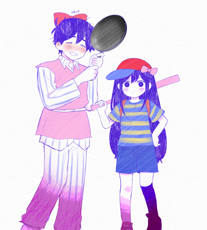 Safebooru - 1boy 1girl :d ^ ^ ankle socks antenna hair asymmetrical ...