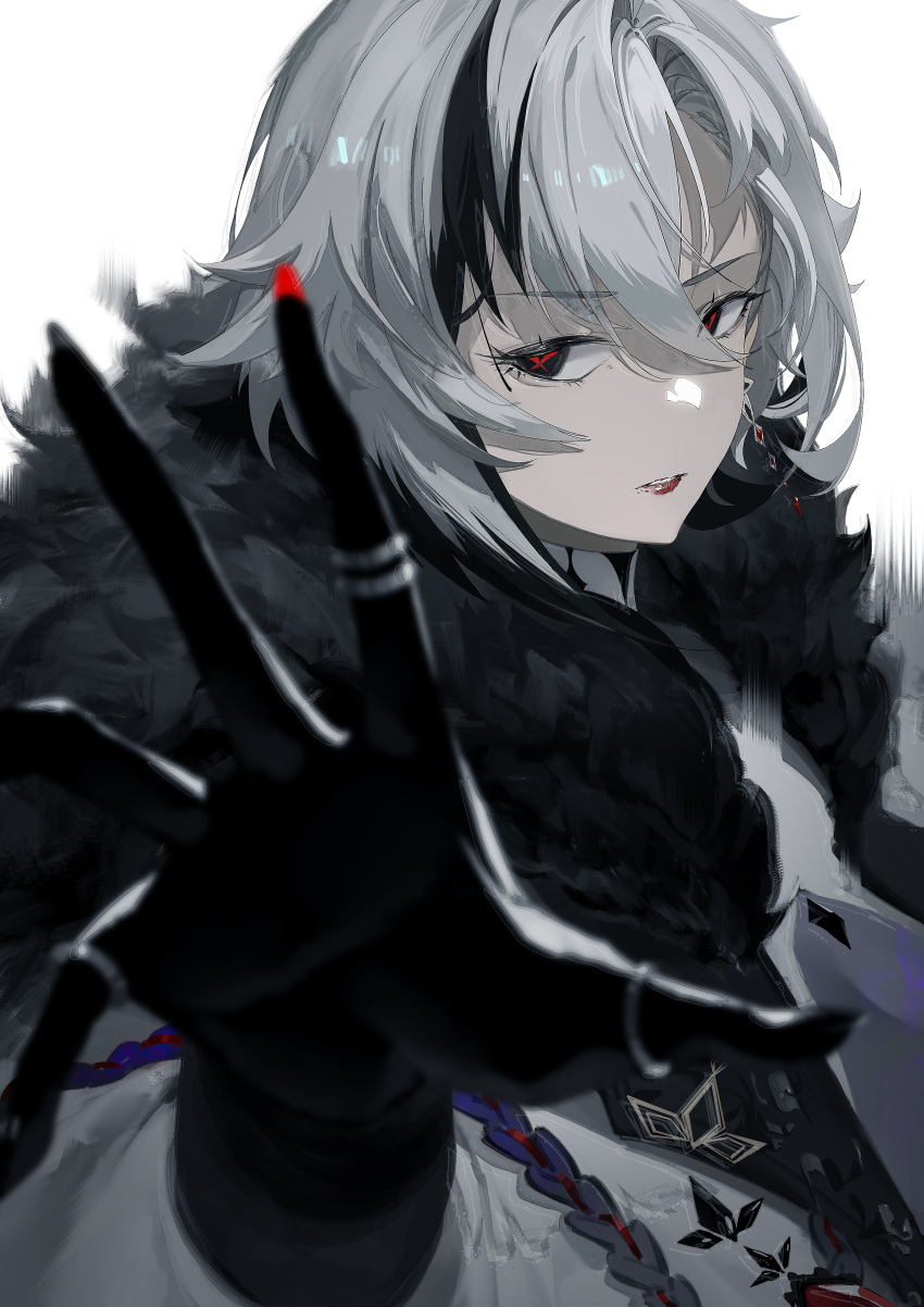 Safebooru - 1girl absurdres arlecchino (genshin impact) black eyes black gloves black hair coat ...