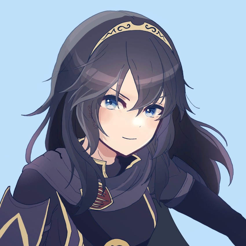 Safebooru - 1girl alternate color armor black hair blue background blue eyes brand of the exalt ...
