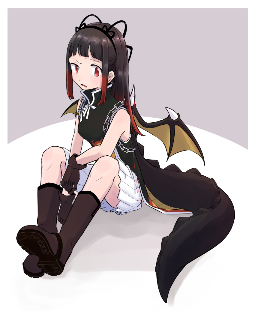 Safebooru - 1girl absurdres annoyed black dress black gloves black hair black hairband black ...