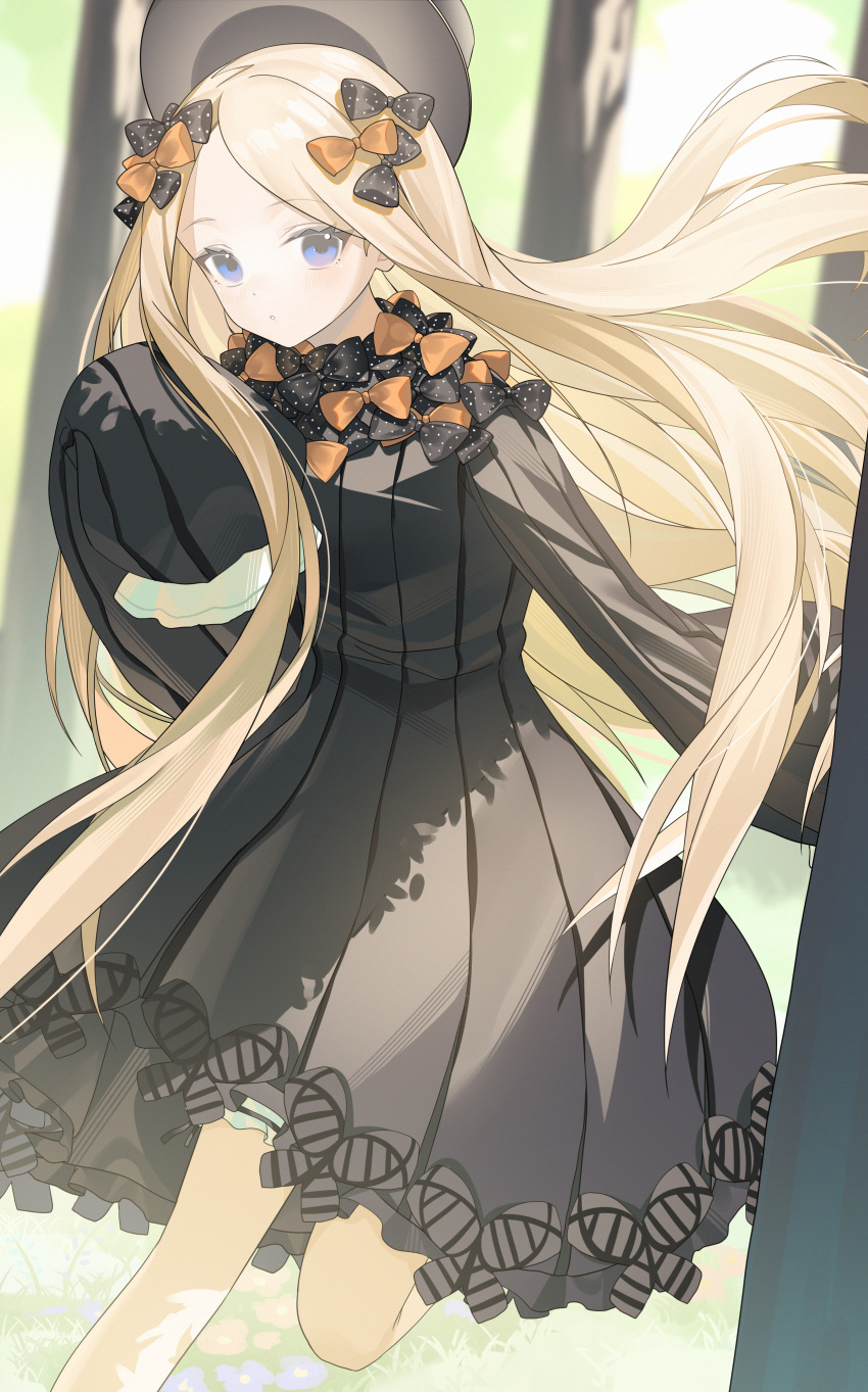Safebooru - 1girl abigail williams (fate) absurdres black bow black dress black hat blonde hair ...