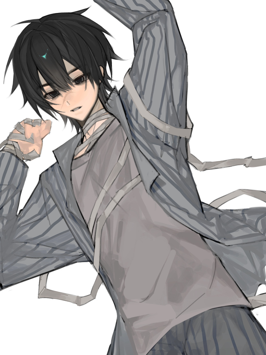 Safebooru - 1boy alternate universe arm up bags under eyes bandaged arm bandaged hand bandaged ...