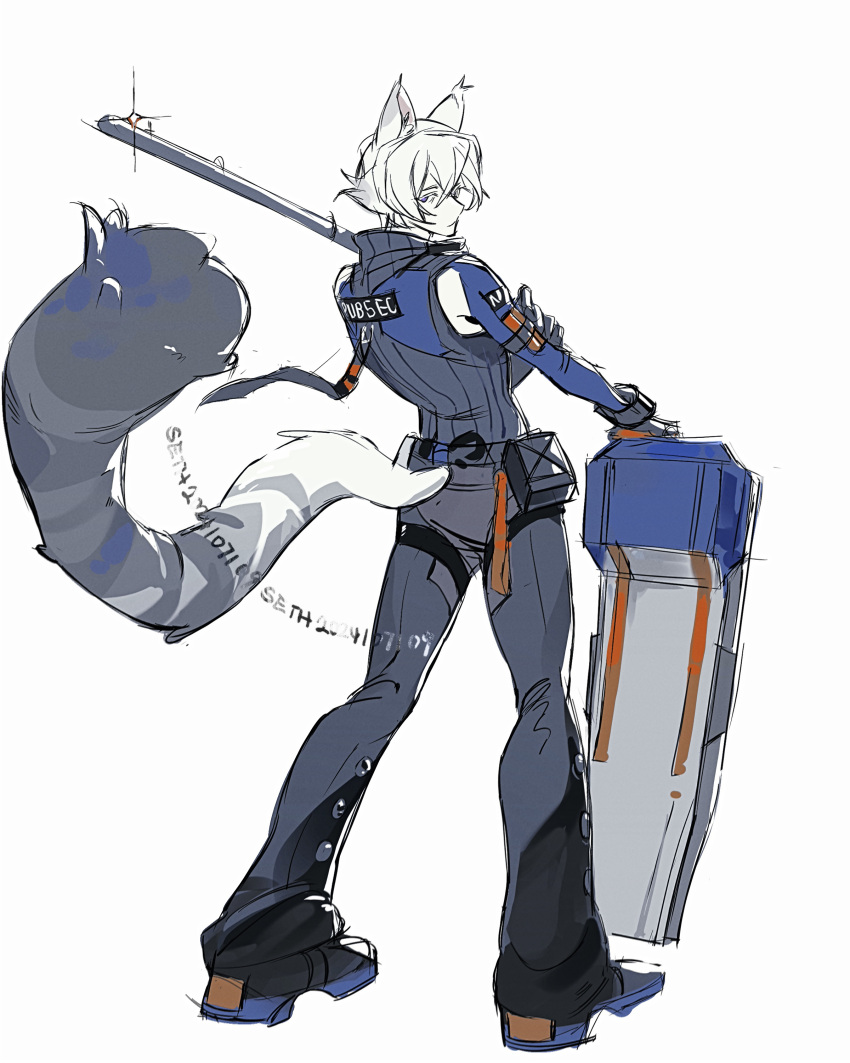 Safebooru - 1boy absurdres animal ears cat boy cat ears cat tail gloves hair between eyes ...