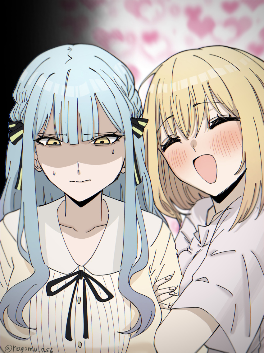 Safebooru - 2girls arm hug bang dream! bang dream! it's mygo!!!!! black ribbon blonde hair blue ...