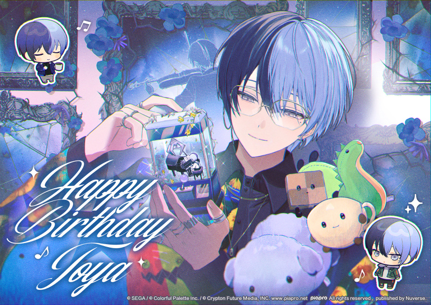 Safebooru - 1boy age comparison aoyagi touya asymmetrical clothes bespectacled black pants black ...