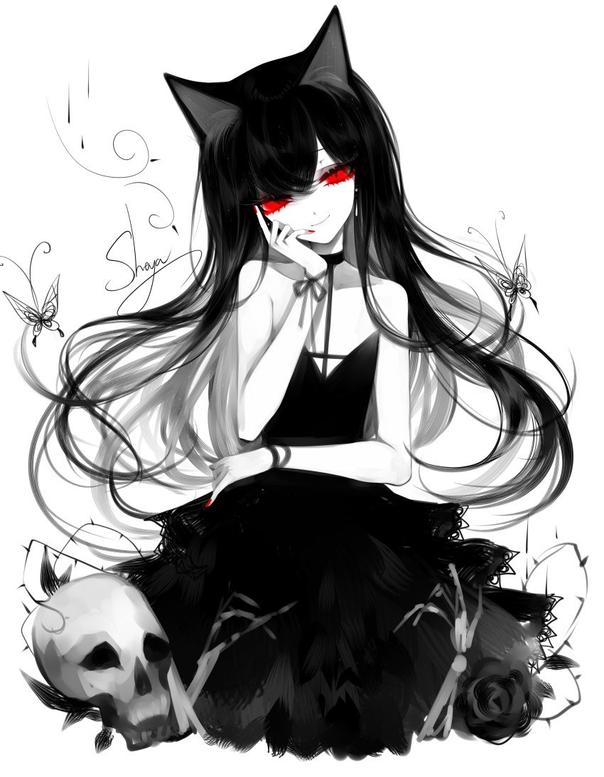 Safebooru - 1girl absurdres animal ears artist name bangs bare arms bare shoulders black choker ...