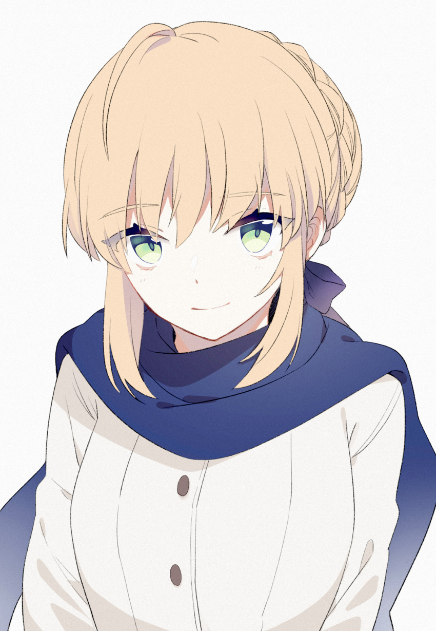 Safebooru - 1girl ahoge artoria pendragon (fate) blonde hair blue scarf ...