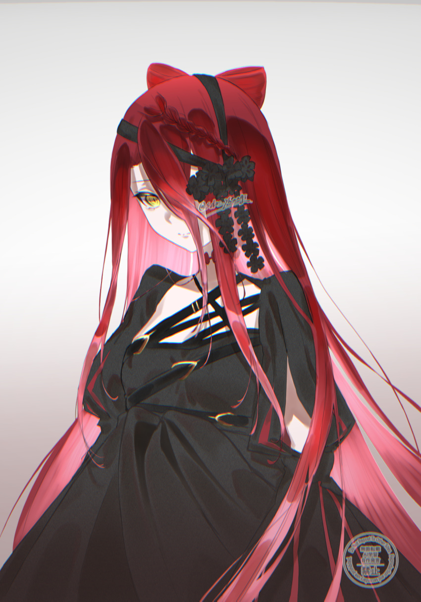 Safebooru - 1girl black dress bow braid breasts choker dress fate/grand ...