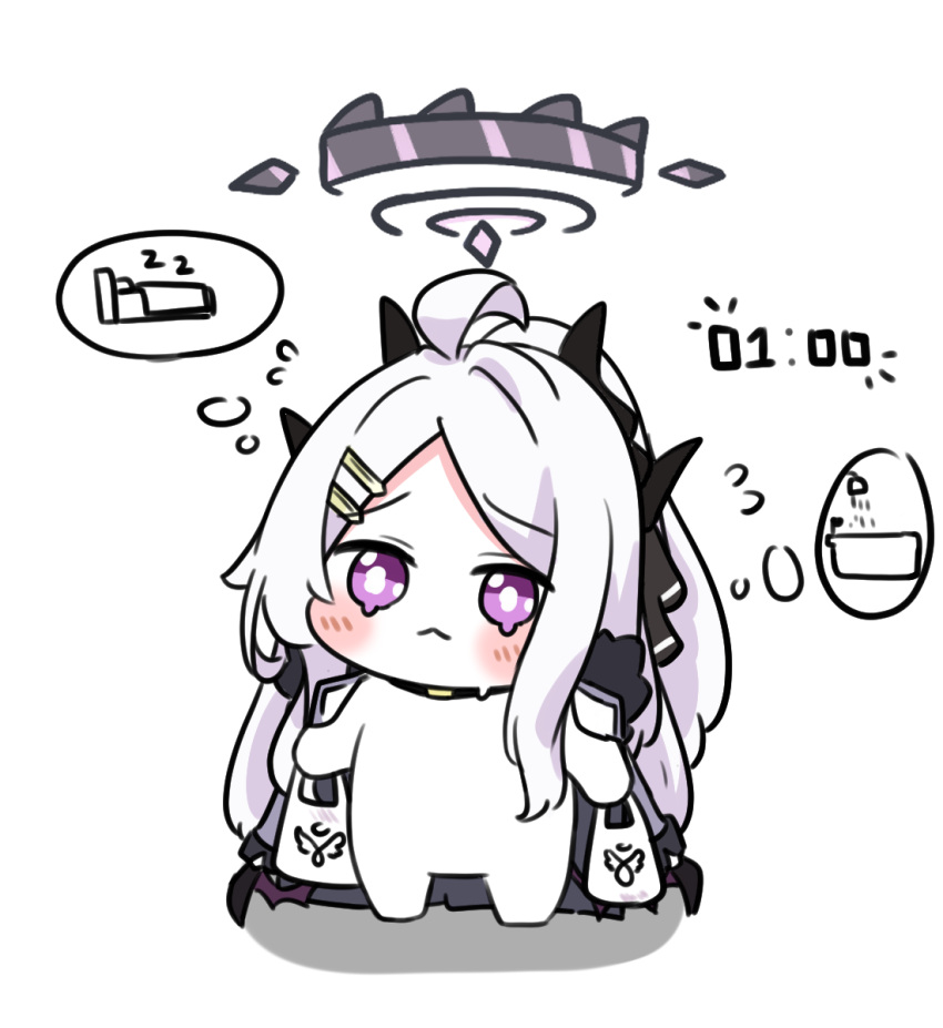 Safebooru - 1girl blue archive chibi demon girl demon horns doro (nikke ...