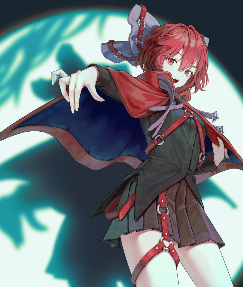 Safebooru - 1girl absurdres belt black jacket black skirt cape highres jacket looking at viewer ...