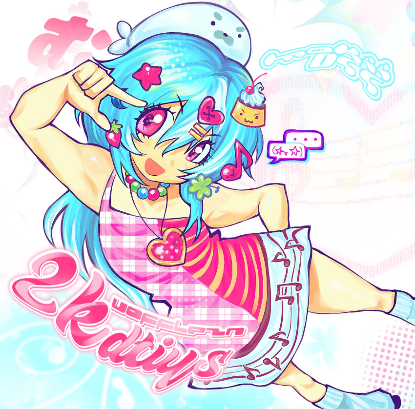 Safebooru - 1girl animal on head bead necklace beads blue hair borrowed ...