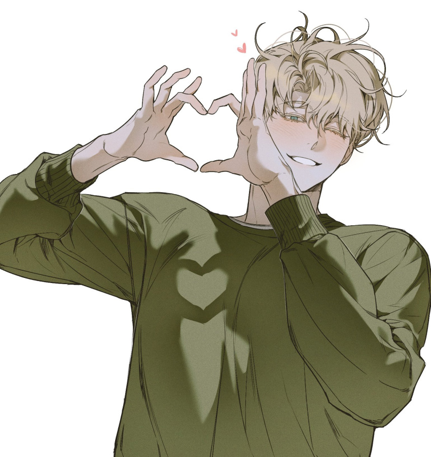 Safebooru - 1boy arms up black shirt blonde hair blue eyes colored ...