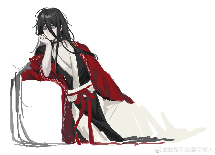 Safebooru - 1boy absurdly long hair bishounen black choker black hair ...