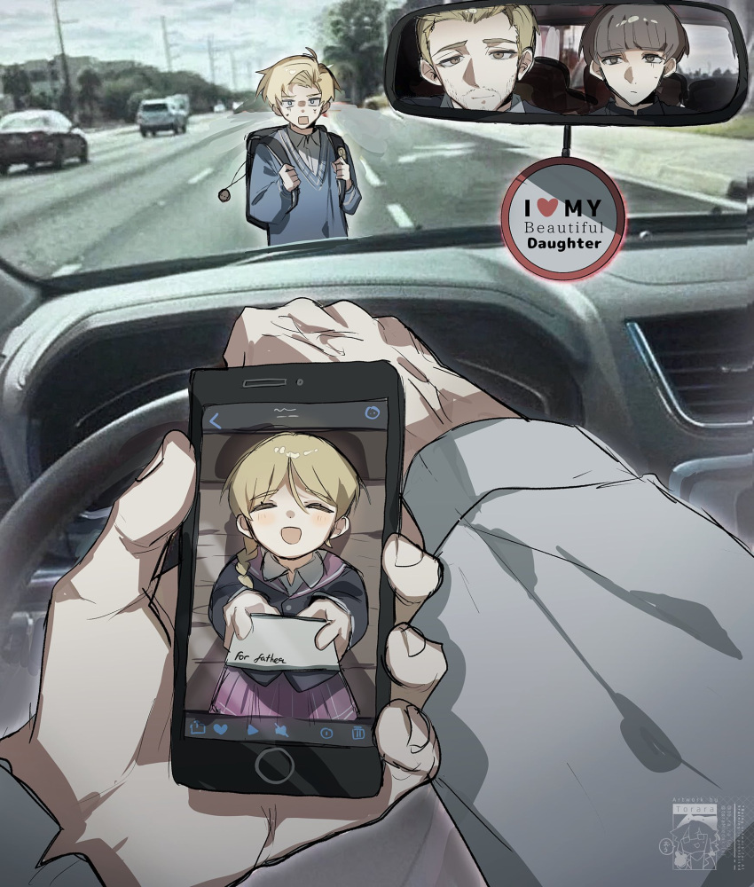 Safebooru - 3boys alternate universe astrolabe backpack bag black hair ...