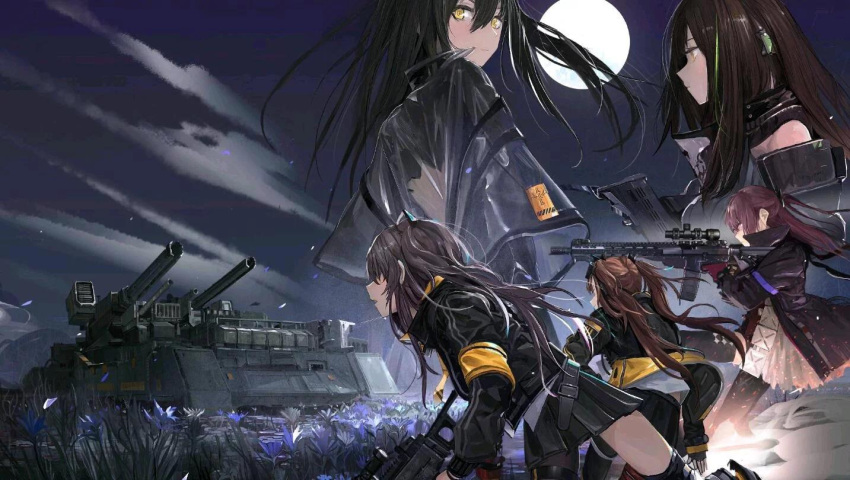 Safebooru - 5girls ar-15 armored vehicle artist request assault rifle ...