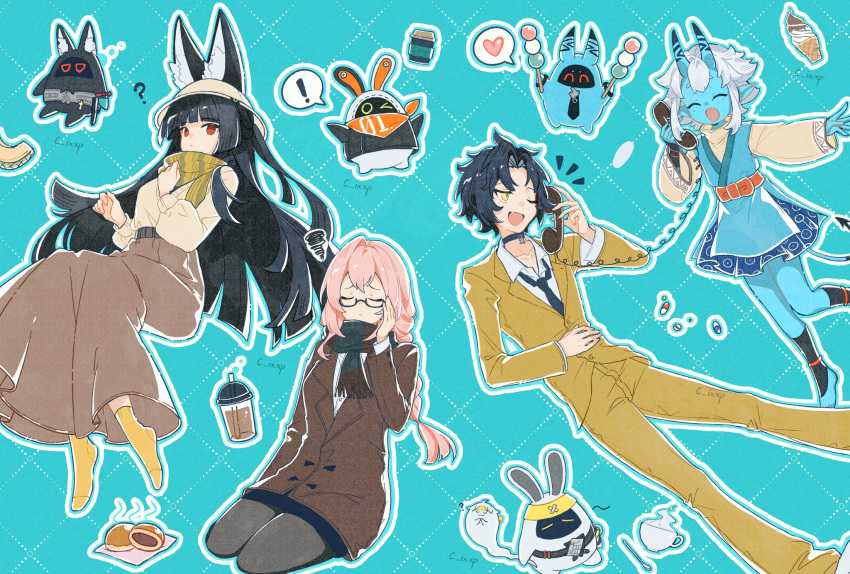 Safebooru - 1boy 3girls ^ ^ animal ear fluff animal ears asaba harumasa bangboo (zenless zone ...