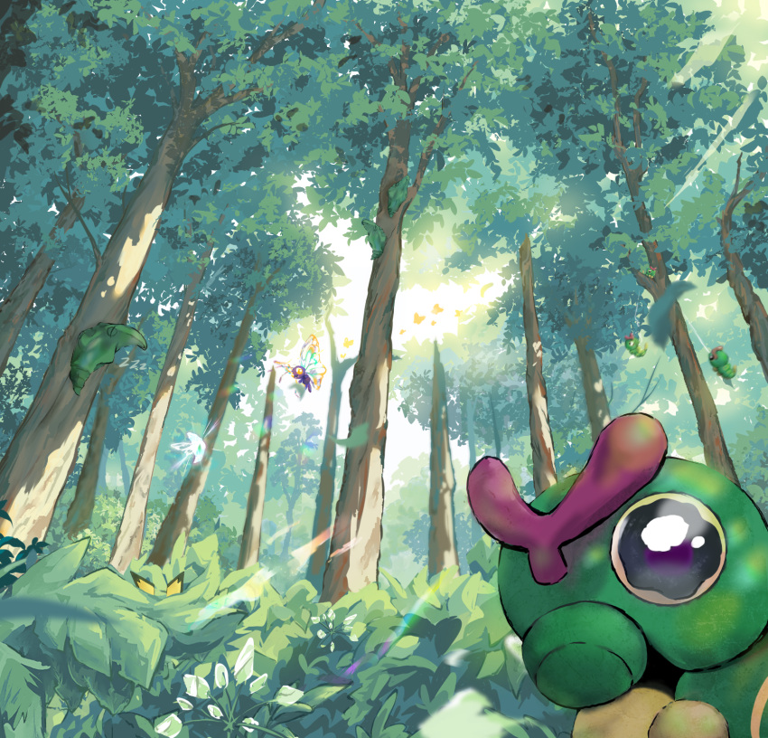 Safebooru - animal focus butterfree caterpie commentary day english ...