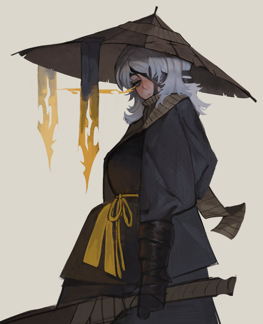 Safebooru - 1girl absurdres bandage over one eye bandaged arm bandaged weapon bandages breasts ...