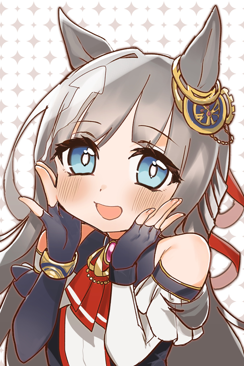 Safebooru - 1girl absurdres animal ears blue eyes blunt bangs blush chrono genesis (umamusume ...