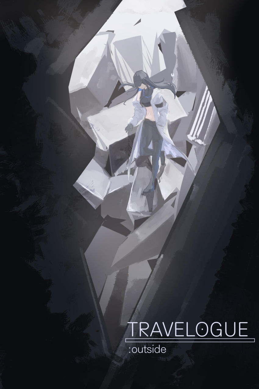 Safebooru - 1girl absurdres baseball cap black hair blue archive coat commentary request crop ...