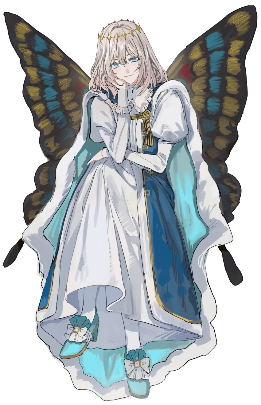 Safebooru - 1boy absurdres blue eyes butterfly wings crossed legs fate/grand order fate (series ...
