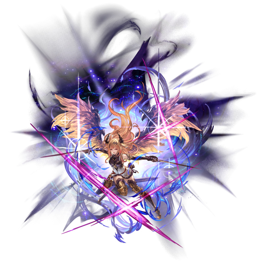 Safebooru - 1girl armor bare shoulders black gloves black skirt blonde hair breasts dark angel ...