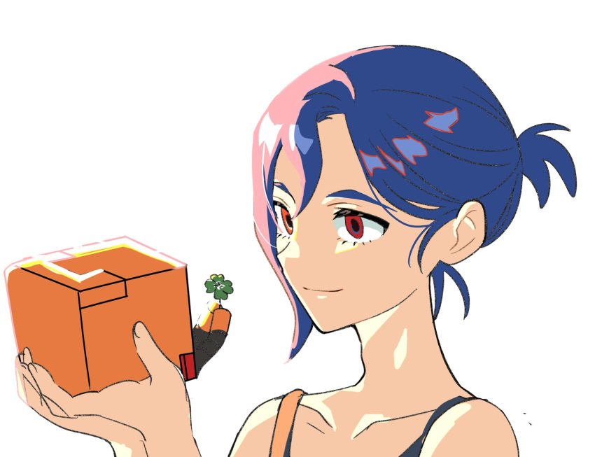 Safebooru - 1boy blue hair clover conch (gundam) four-leaf clover ...