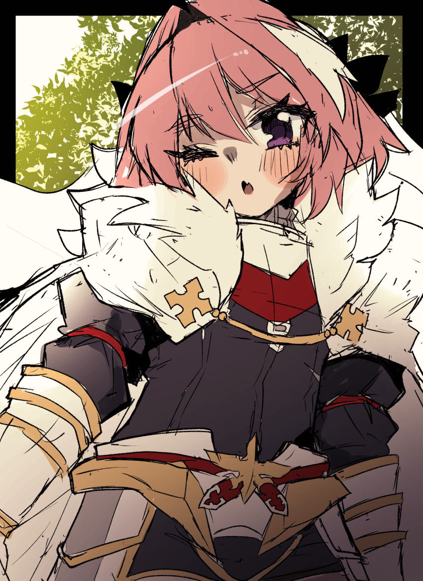 Safebooru - 1boy armored skirt astolfo (fate) black bow blush stickers bow braid cape eyelashes ...