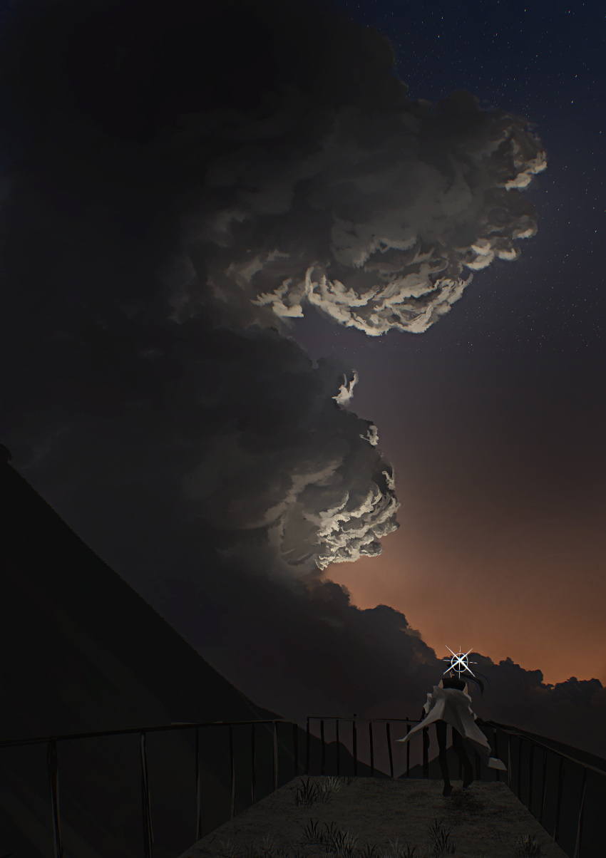 Safebooru - 1girl absurdres blue archive clouds coat commentary request cumulonimbus cloud ...