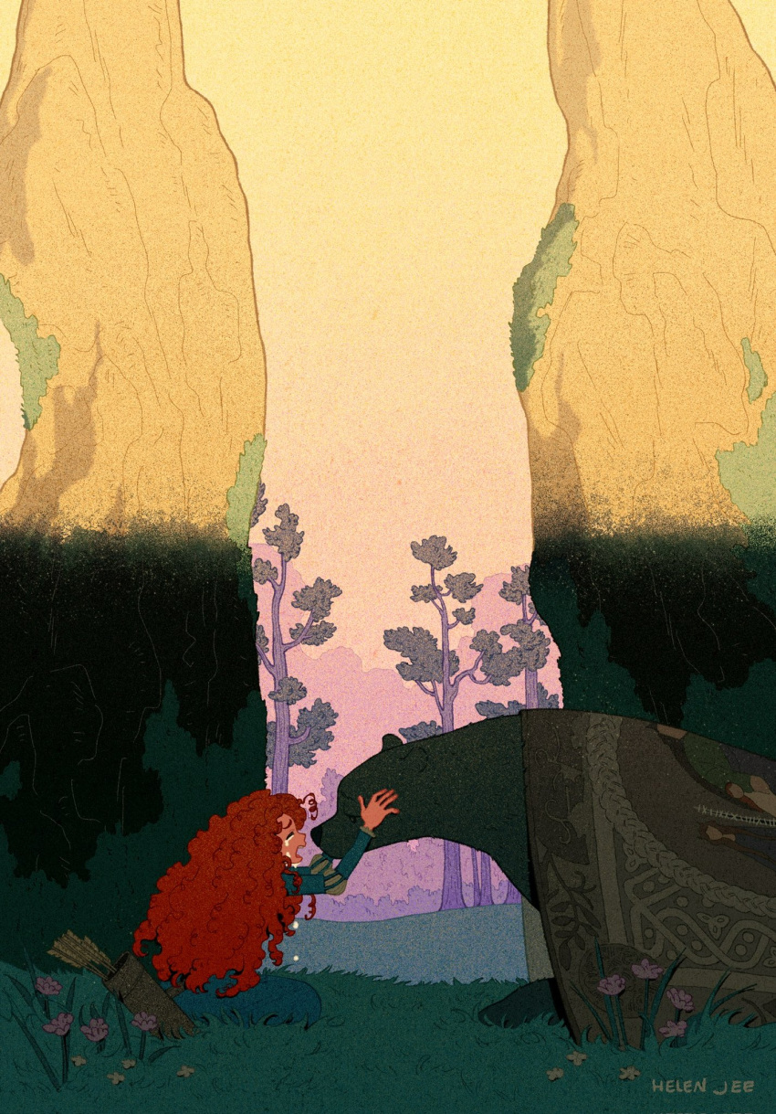 Safebooru - 2girls artist name bear blue dress brave (pixar) cairn ...