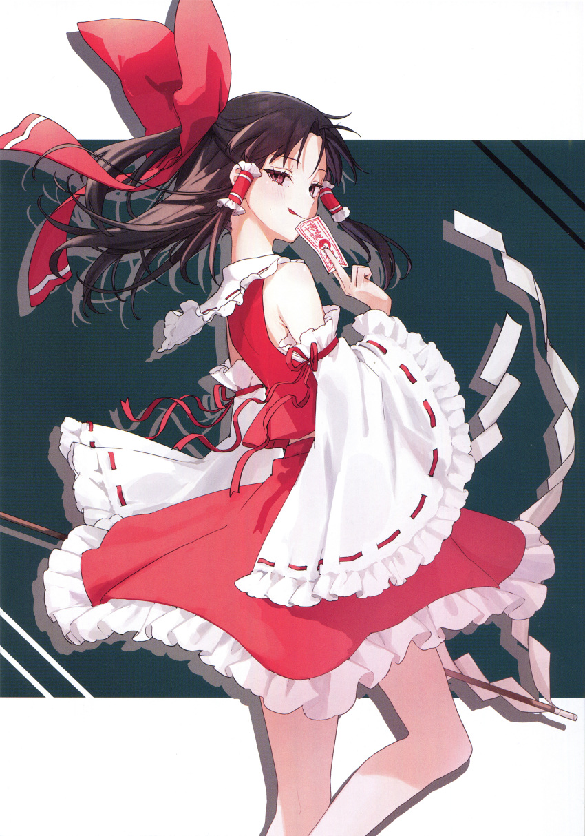 Safebooru - 1girl :p absurdres between fingers black hair bow cowboy ...
