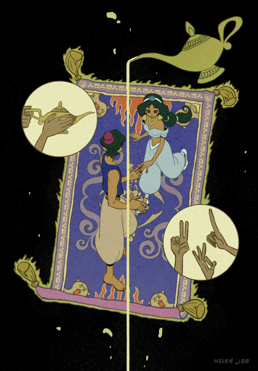 Safebooru - 1boy 1girl aladdin (disney) aladdin (movie) artist name ...