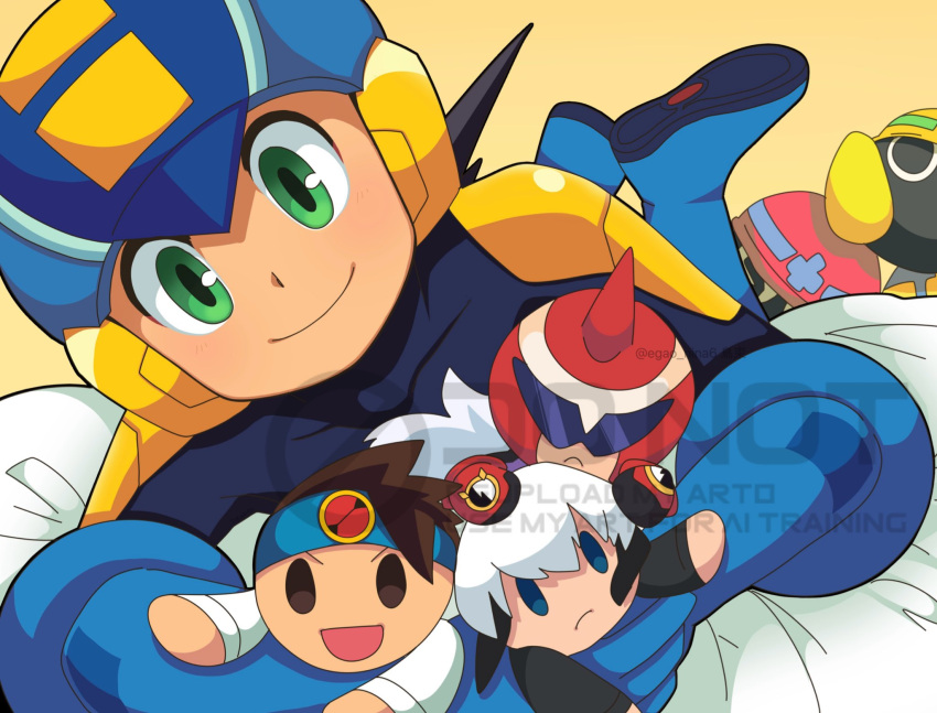 Safebooru - 1boy blue bodysuit blue helmet bodysuit egao nina6 eugene ...