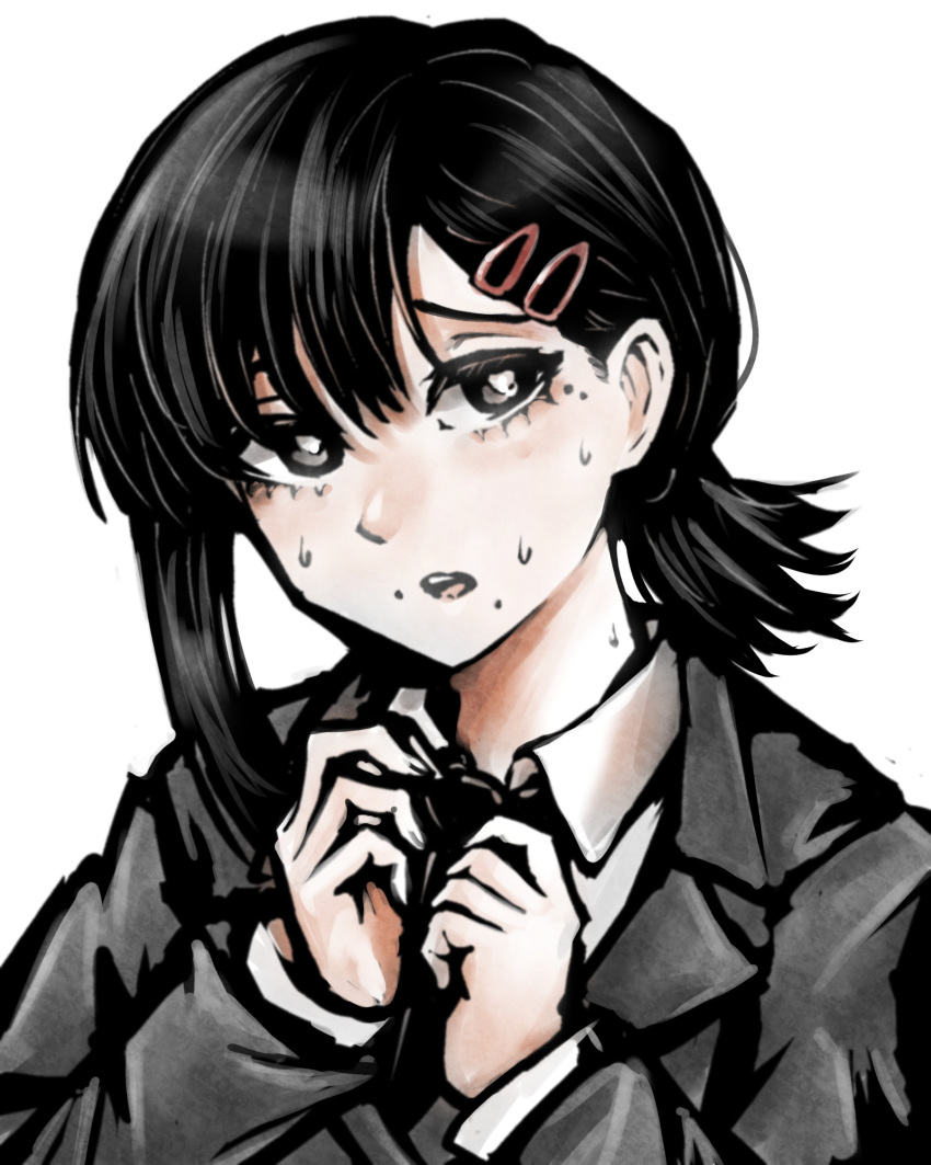 Safebooru - 1girl black eyes black hair black jacket black necktie ...